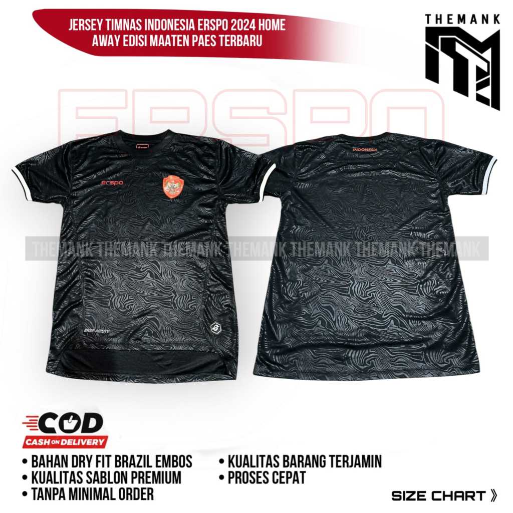INDONESIAN NATIONAL TEAM JERSEY GOALKEEPER HOME AWAY 2024 ERSPO BLACK ...