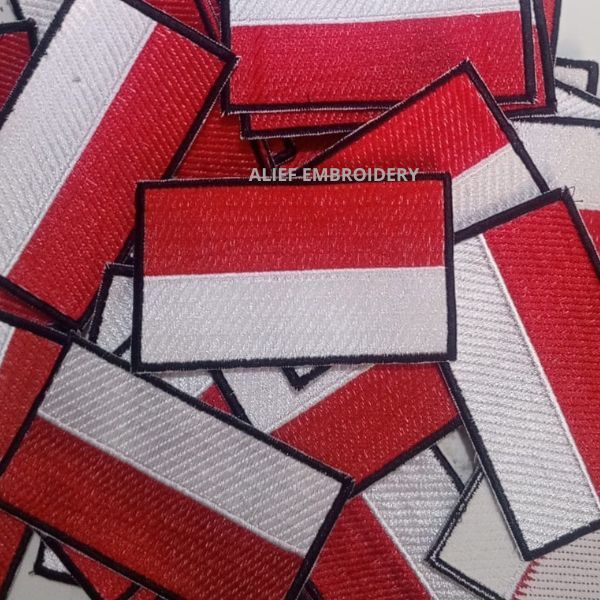 MERAH PUTIH Embroidery Logo Patch Flag Red And White Size 3x5cm School Children Badge/SAVE ...
