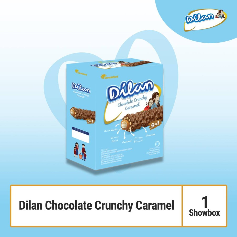 Dilan Crunchy Choco Caramel 24 gr contains 12 pcs/Biscuit Snack/Paling ...