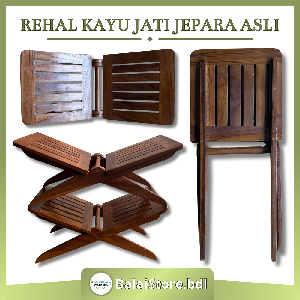 Rehal Teak Wood Folding Table Rekal Quran Ngaji Table for Study ...