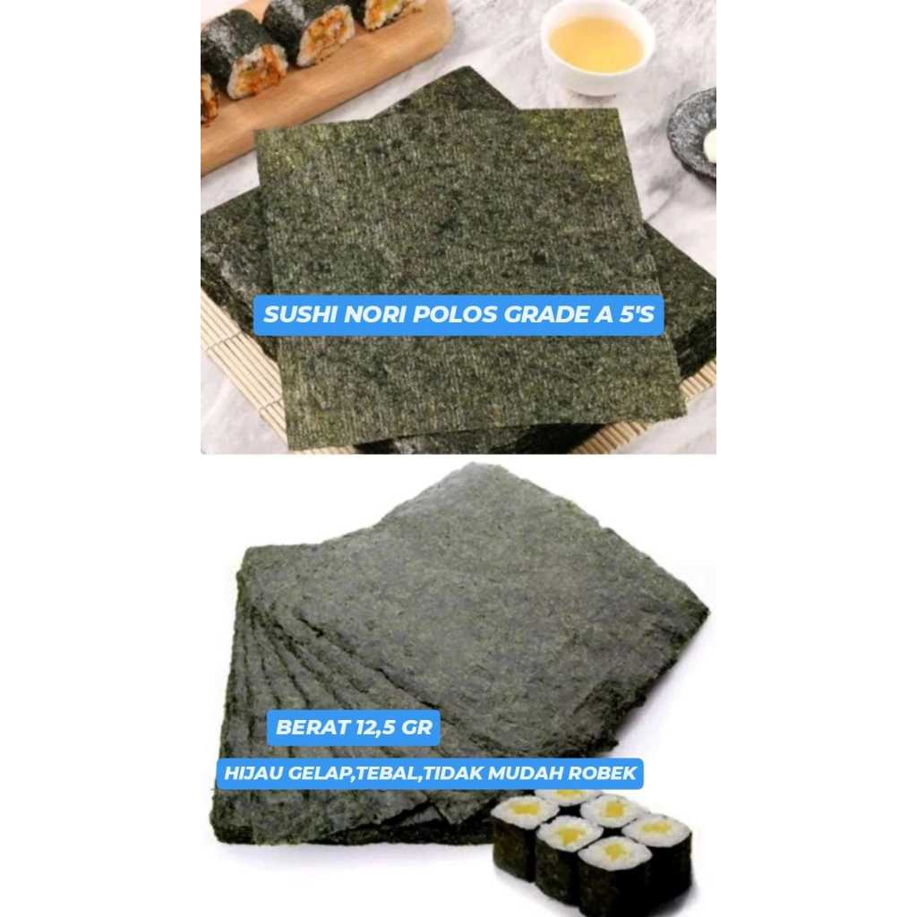 Plain SUSHI NORI GRADE A 5 SHEET/ SUSHI NORI 5 SHEETS KIMBAP DRIED ...
