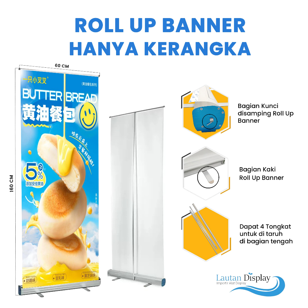 Standing Roll Up Banner Plastic Stand Standing Banner Support Pole ...