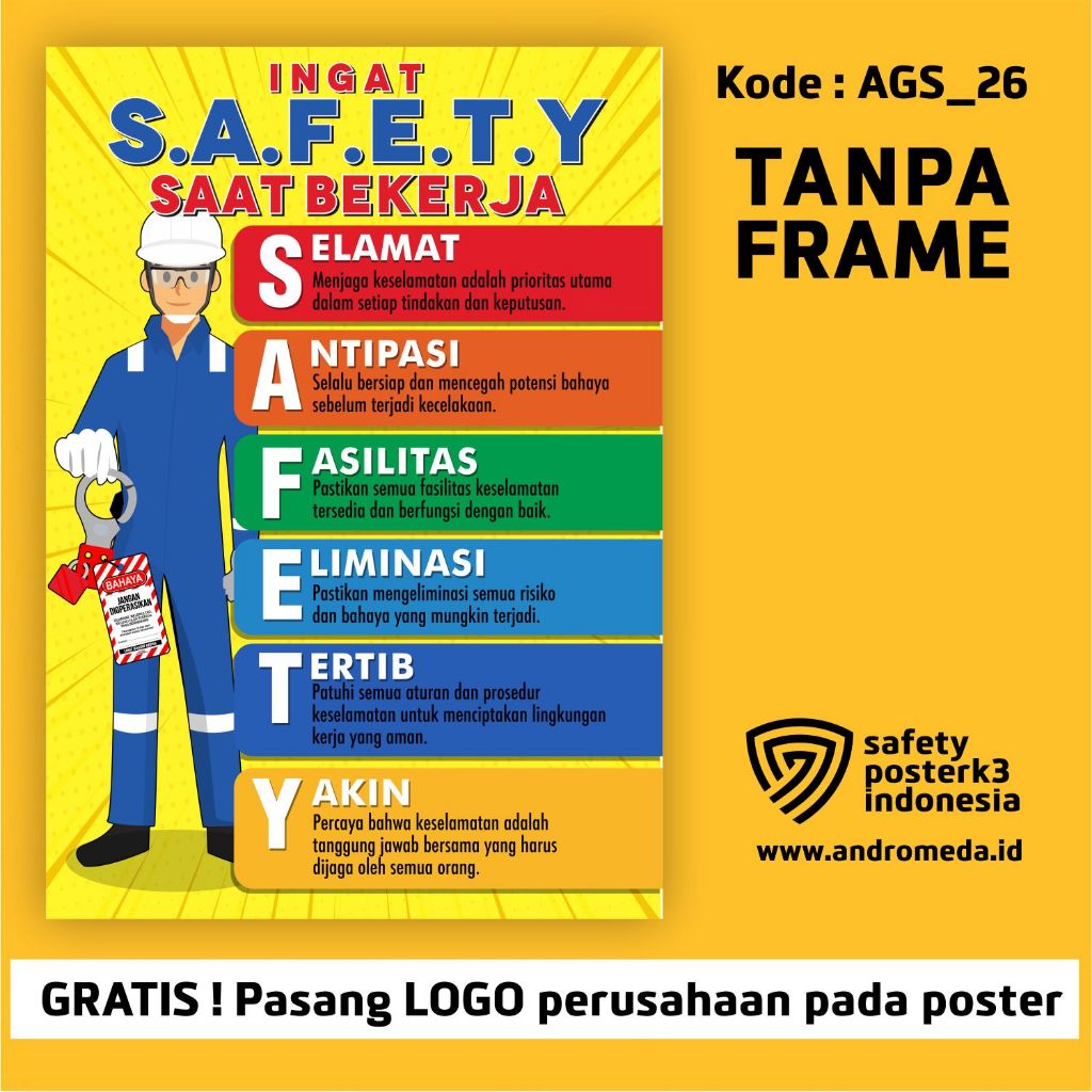 Safety Poster Slogan K3 Make Safety As a Work Safety Culture PPE ...
