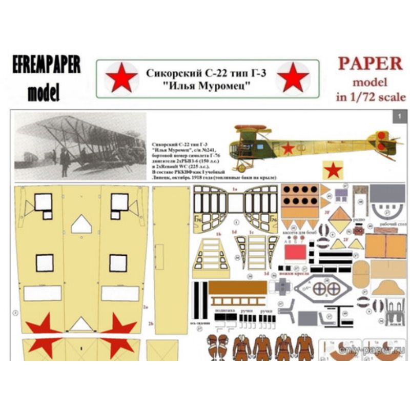 S22 cycorsion aircraft papercraft pattern sheet scale 72 (3OP-A13 ...