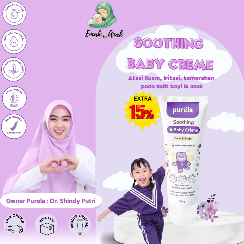 Purela Soothing Baby Cream By Dr. Shindy Treats Irritation, Rashes ...