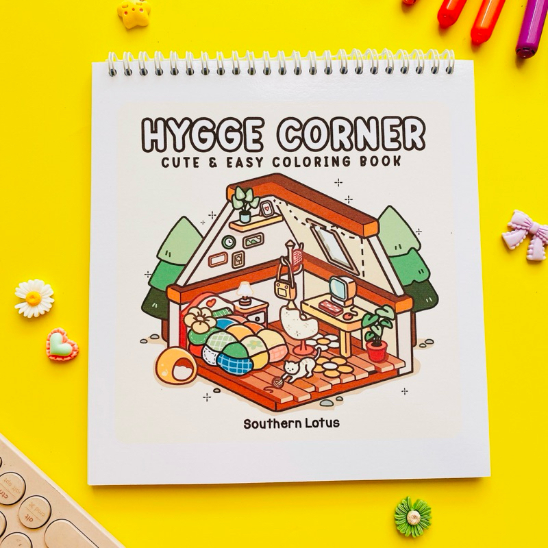 Hygge Corner Coloring Book Cute And Easy Coloring Book | Shopee Malaysia