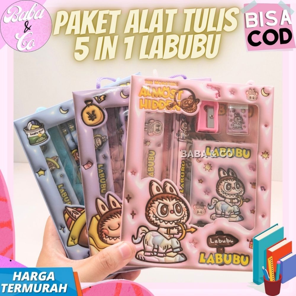 Labubu Stationery Package 5 IN 1 Stationery SET XIMI LABUBU Cute Unique ...