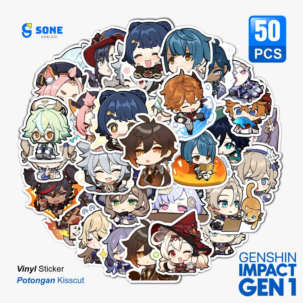[1St Gen] Genshin Impact Paper Vinyl Anime Sticker Laptop Decoration ...