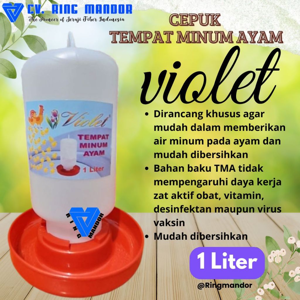 TMA 1 LITER CHICKEN DRINKING VENUE VIOLET CHICKEN OMBEN CONTAINER ...
