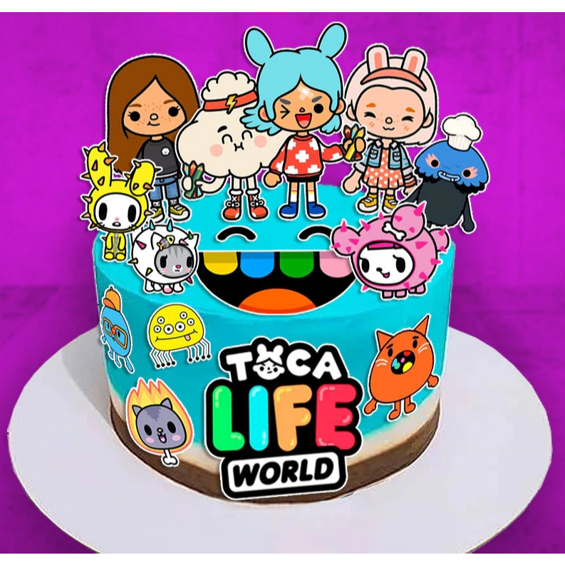 Cake Topper Free Name the theme Toca Boca Life Word | Shopee Malaysia