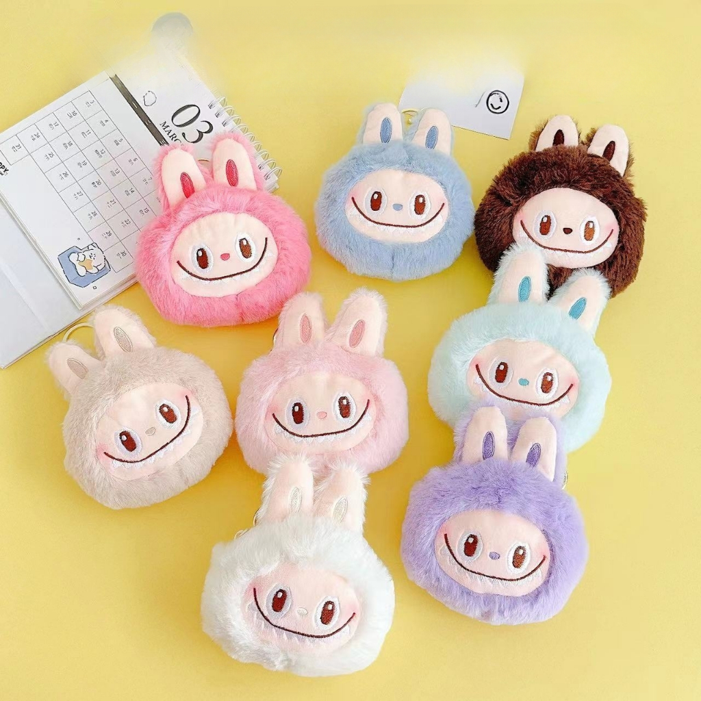 GANTUNGAN Popmart LABUBU KEYCHAIN + LABUBU COIN WALLET LISA BLACKPINK ...