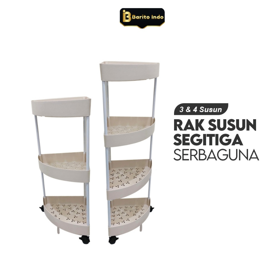 Barito INDO - 4 Tier Triangle Multi-Purpose Kitchen Bathroom Cosmetic ...