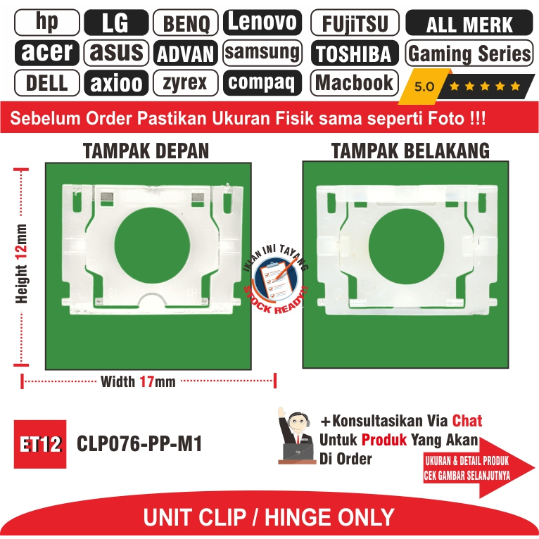 Et12 CLP076-PP-M1 SIZE M BUTTERFLY CLIP INNER SUPPORT BONE KEYCAP ...