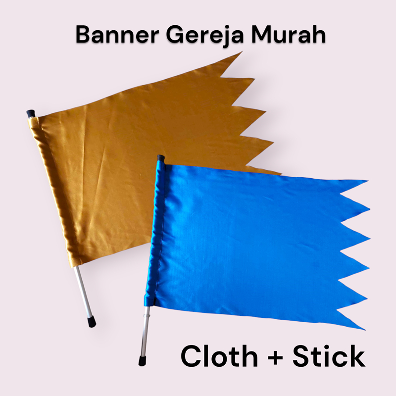 Church Tambourine Banner Complete Set with Custom Flag Banner Handles ...
