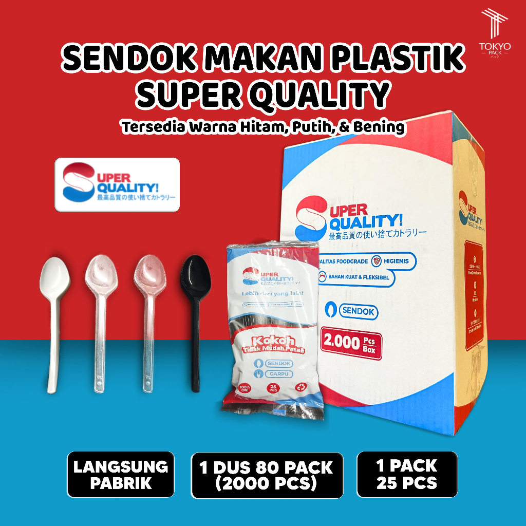 Clear, White & Black Plastic Tablespoon / Long Plastic Spoon / Thick ...