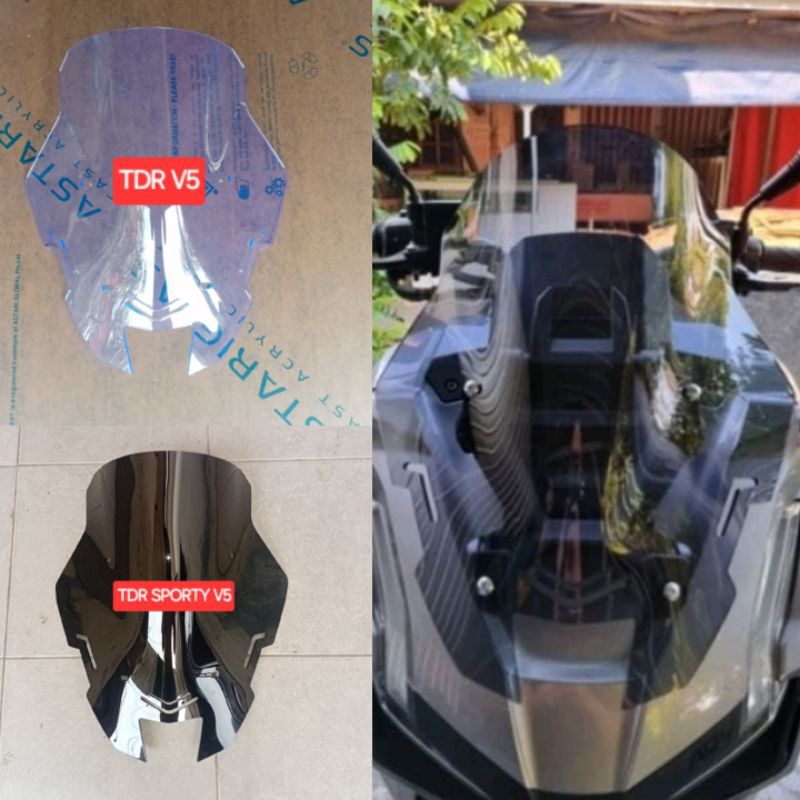 Windshield ADV 150-160 VISOR ADV TYPE TDR SPORTY V5 THICK 4 MILL (PNP ...