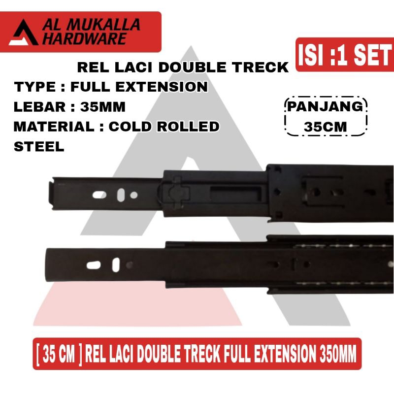 (35 Cm) Full Extension Double Treck Pull Drawer Rail 35cm | Shopee Malaysia