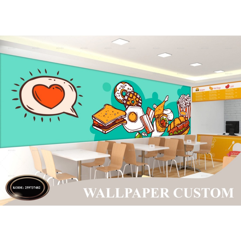 Custom Cafe Restaurant Theme Wallpaper Coffee Shop custom design ...