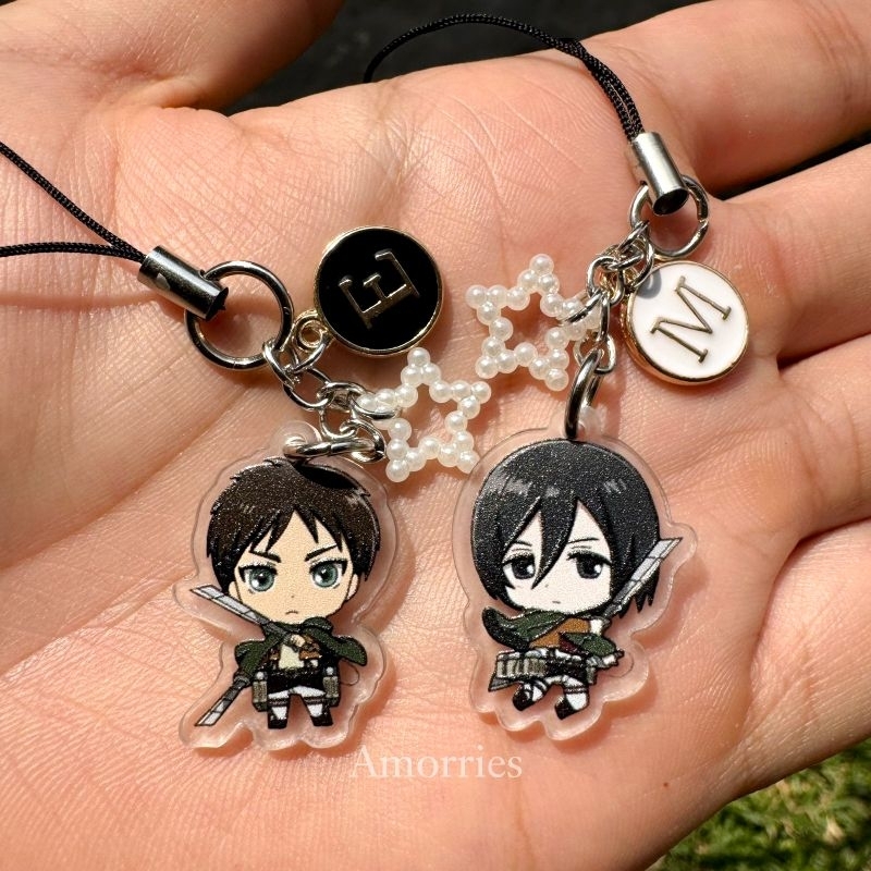 HP Attack On Titan Eren Levi Mikasa Phone Strap/ Anime Keychain ...