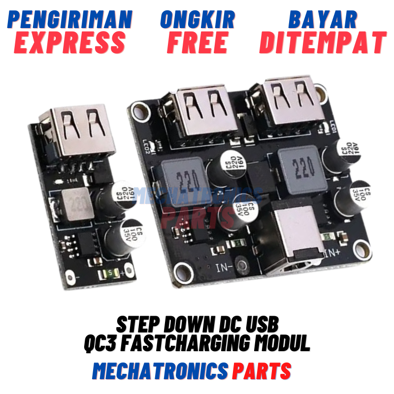 Step Down DC 6-32V To 5V 3.4A 24W USB QC3 Fast Charging Module 9V/2.5A ...