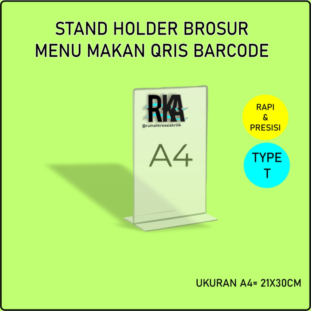 Stand HOLDER TYPE T POTRAIT BROSUR ACRYLIC ADVERTISING DISPLAY STAND ...