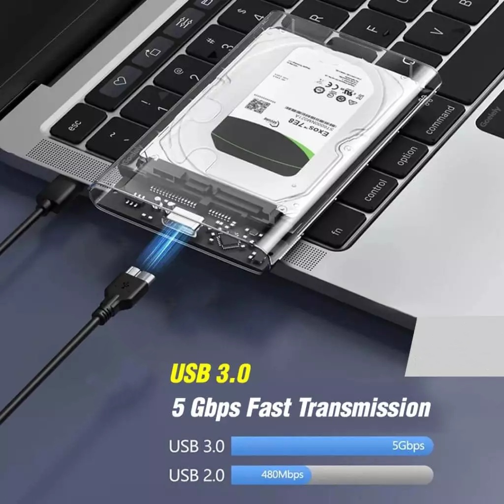 Transparent 2.5" USB 3.0 External HDD SSD External Case | Shopee Malaysia