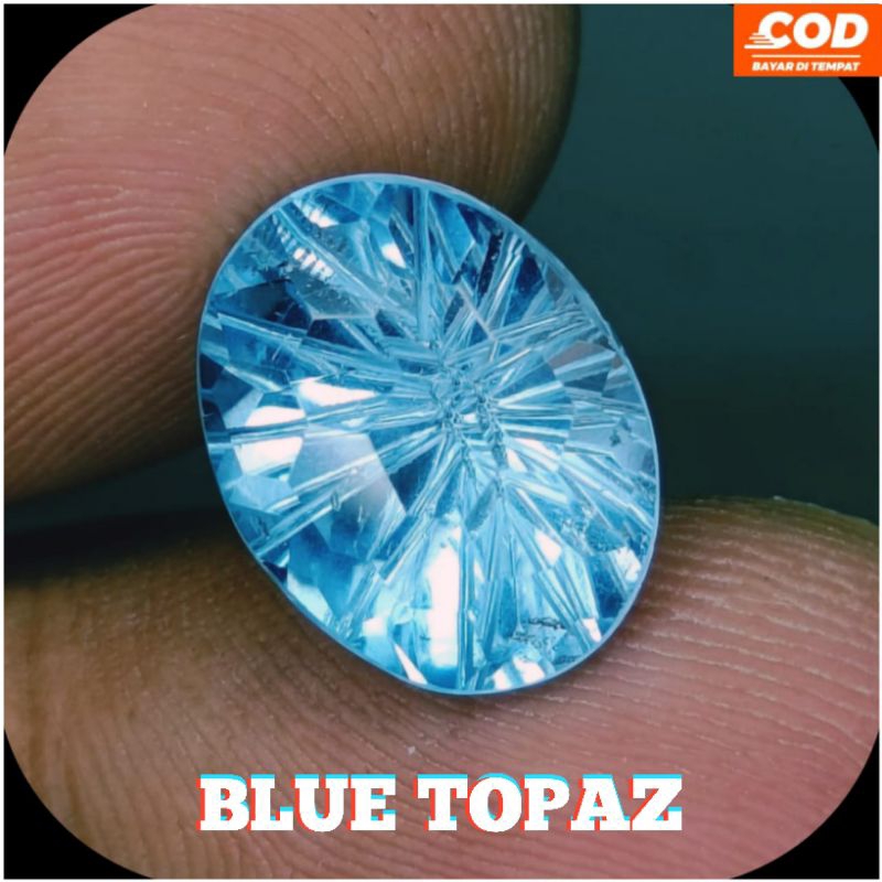 Natural BLUE TOPAZ (CUSTOM CUT) A405 | Shopee Malaysia