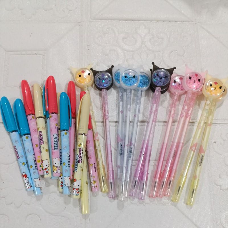 Liquid gel pens/hello Kitty gel pens and sanrio motifs, 12 pcs | Shopee ...