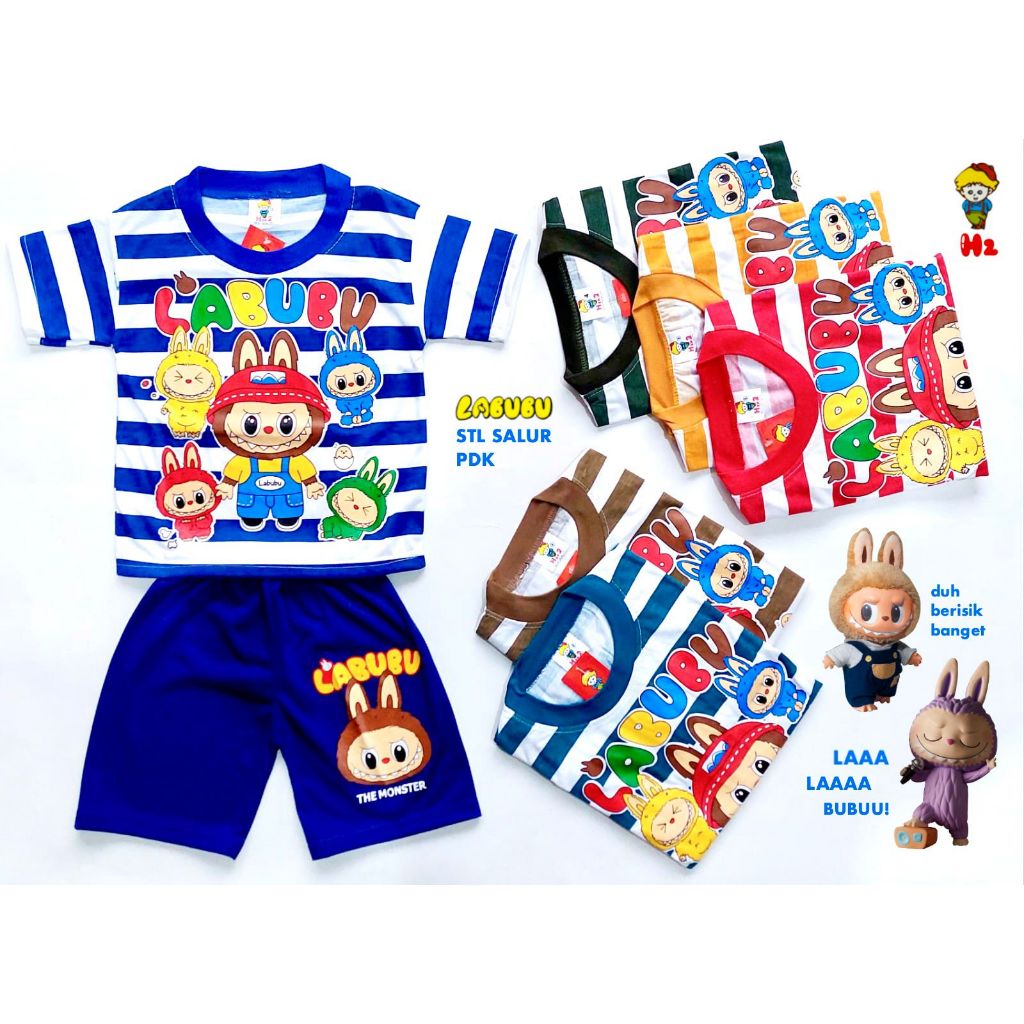 Labubu Striped T-shirt Latest Viral labubu Suit Boys 2-10 Years Old ...
