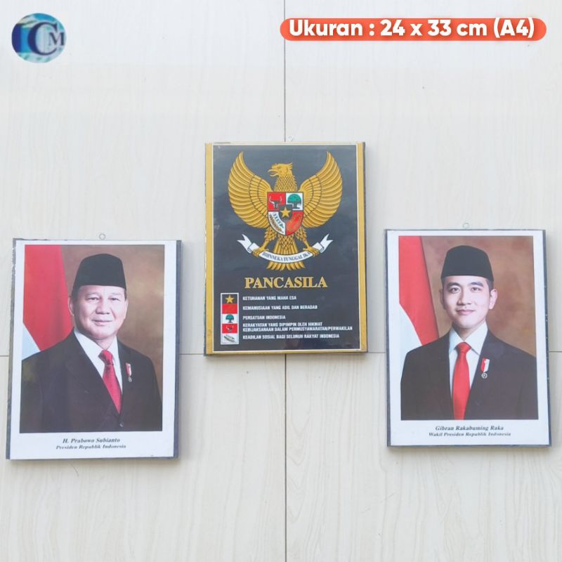 Figure | Frames of President Prabowo and Vice and Pancasila | Shopee ...