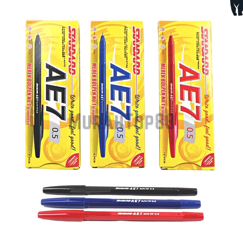 MERAH Wholesale Standard Pen AE7 Ballpoint Pen Black Blue Red 1 BOX ...