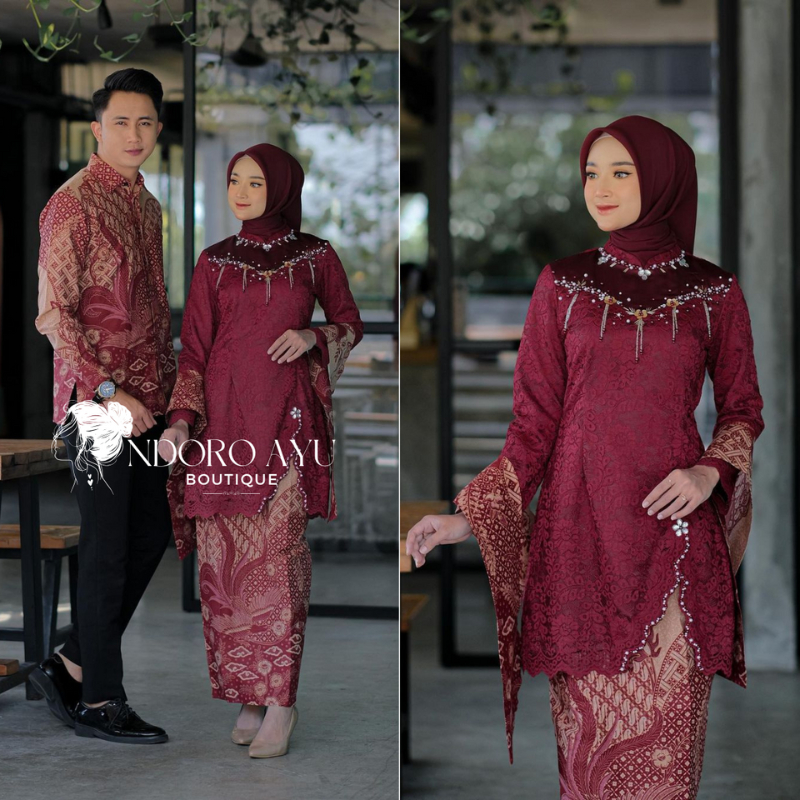 Kinara Batik Modern Kebaya Couple Set Graduation Kebaya Engagement Proposal Batik Tunic Suit ...