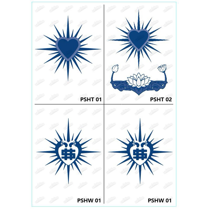 Temporary tattoos for the PSHT and PSHW symbols, long-lasting juice ...