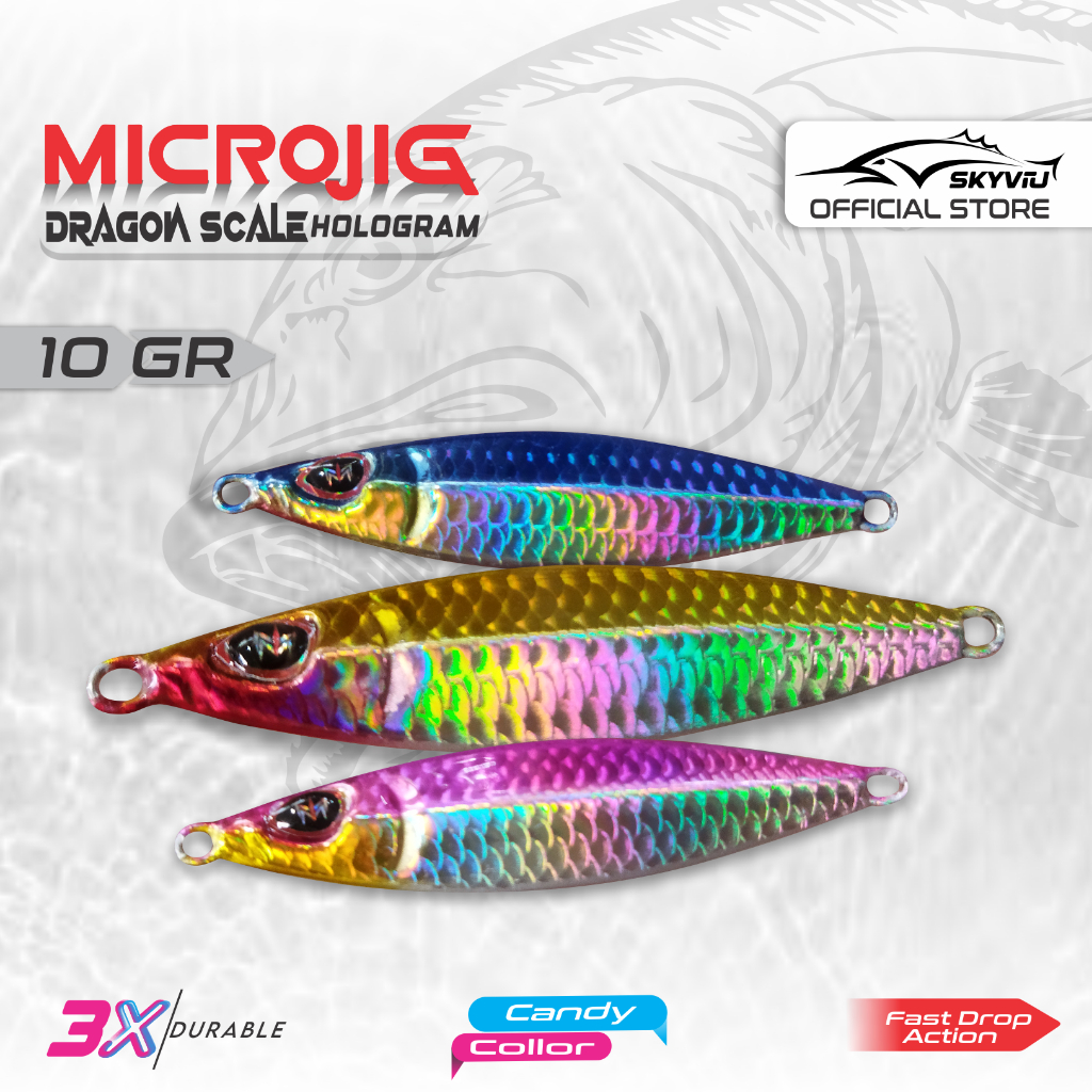 Micro Jig Bait 10g SKYVIU KOKA Hologram Scales 10 Gram UL Ultralight Metal Jig 10 gr Micro Jig ...