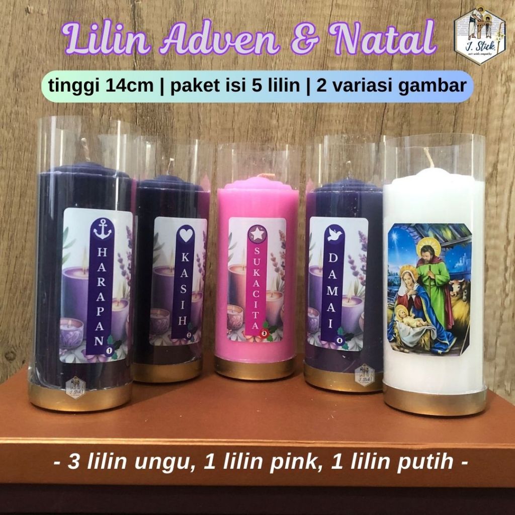 LILIN Advent & Christmas Candle Package, 14 cm (1 Package = 5 candles ...