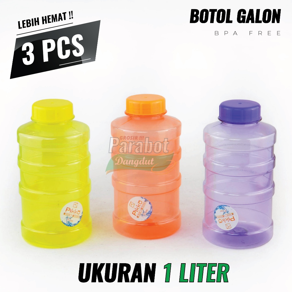 - 3 PCS - Pikko Drinking Water Bottle - 1 Liter Gallon Model Water ...