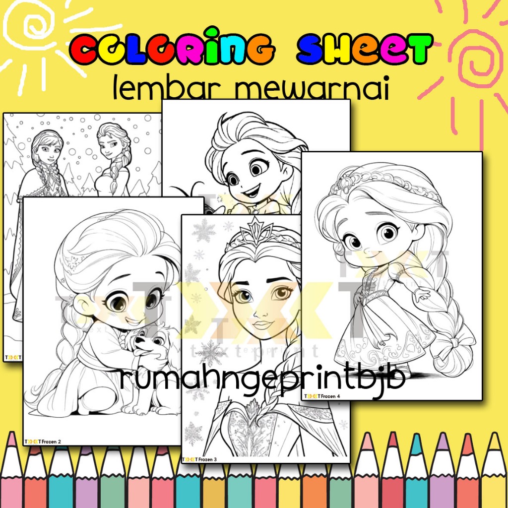 Frozen ELSA ANNA THEME A4 A3 Coloring Drawing Paper - (Coloring Sheet ...