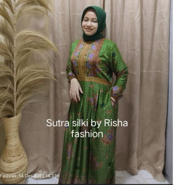 HIJAU Latest MOTIF SILKI SILK MUSLIMAT UNIFORM/MUSLIM UNIFORM/DARK ...