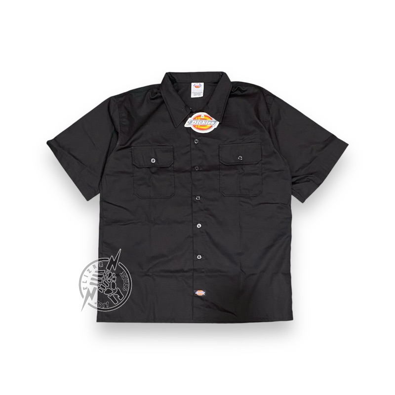 KEMEJA HITAM Workshirt Black Dickies Shirt Men's Short Sleeve Shirt ...