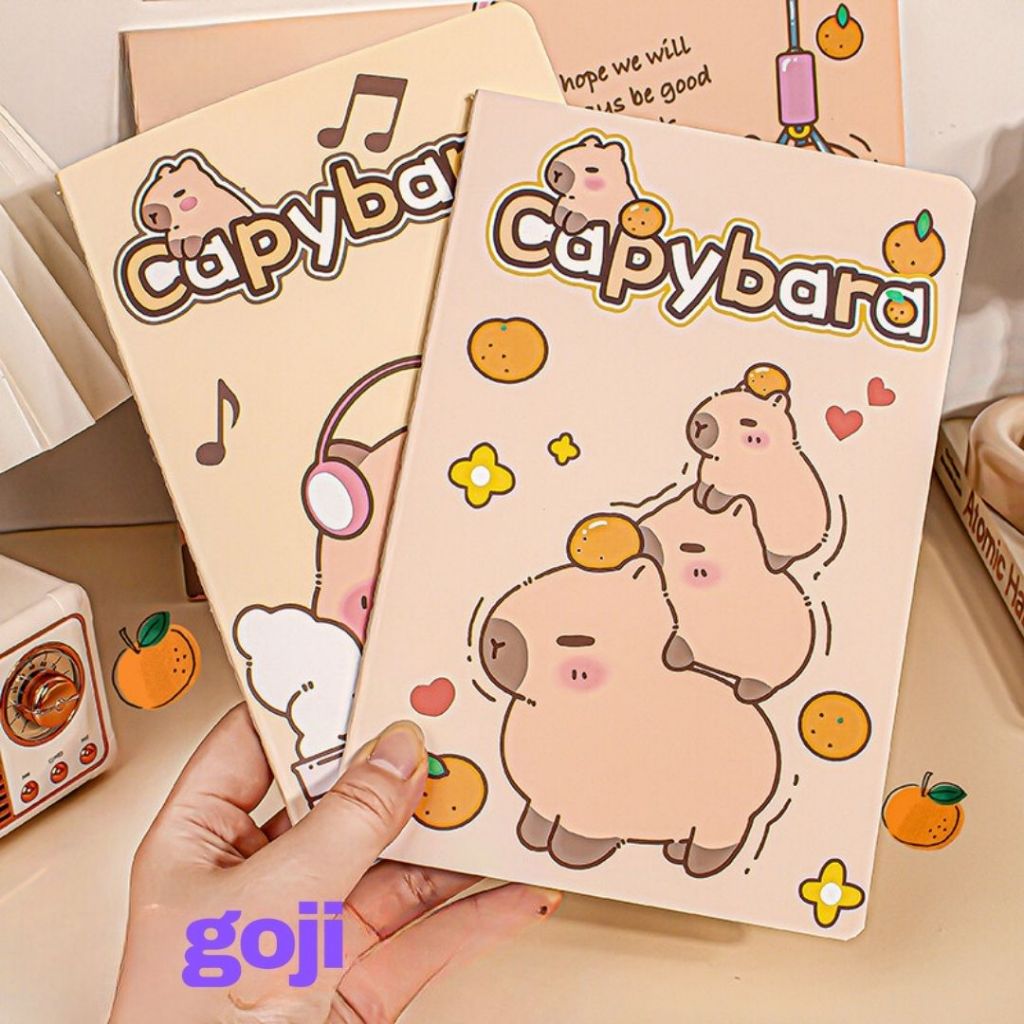 Goji A5 Capybara Notebook Set of 4 Pcs 30 Sheets Capybara Motif Cute ...