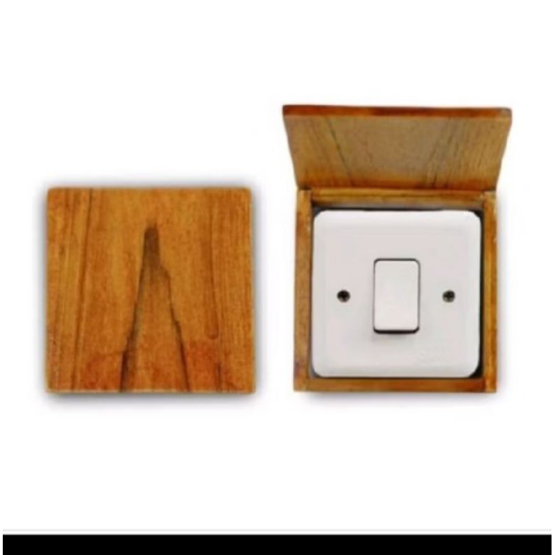KAYU Frame light switch cover wooden switch decoration dingding safety ...