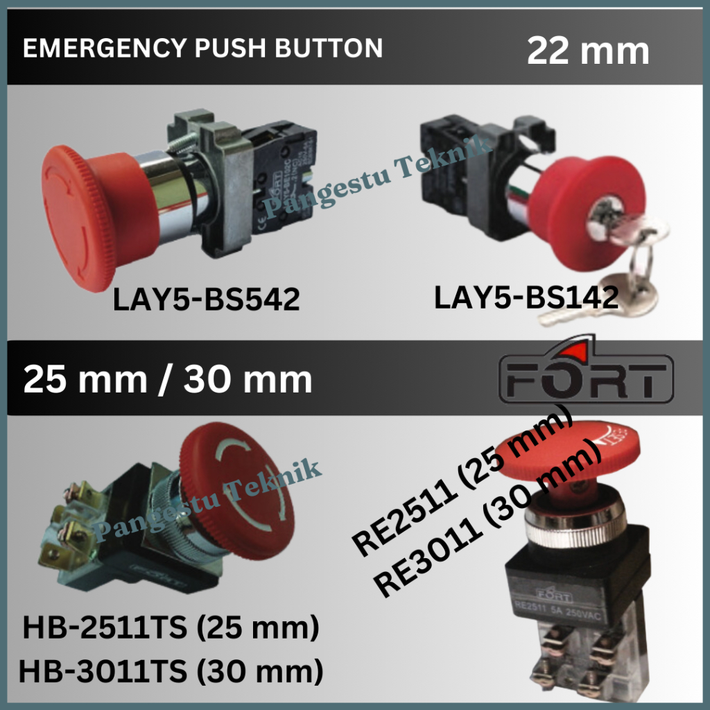 Emergency Push Button 22mm 25mm 30mm / MODEL Push lock - Turn to ...