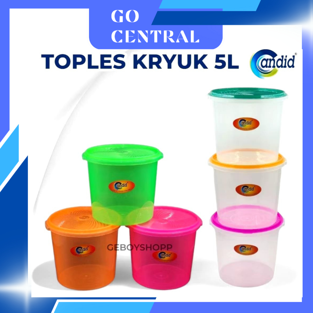 GC [3PCS PACKAGE] Candid KRYUK Round Cracker Jar 5000ML / Foodgrade PP5 ...