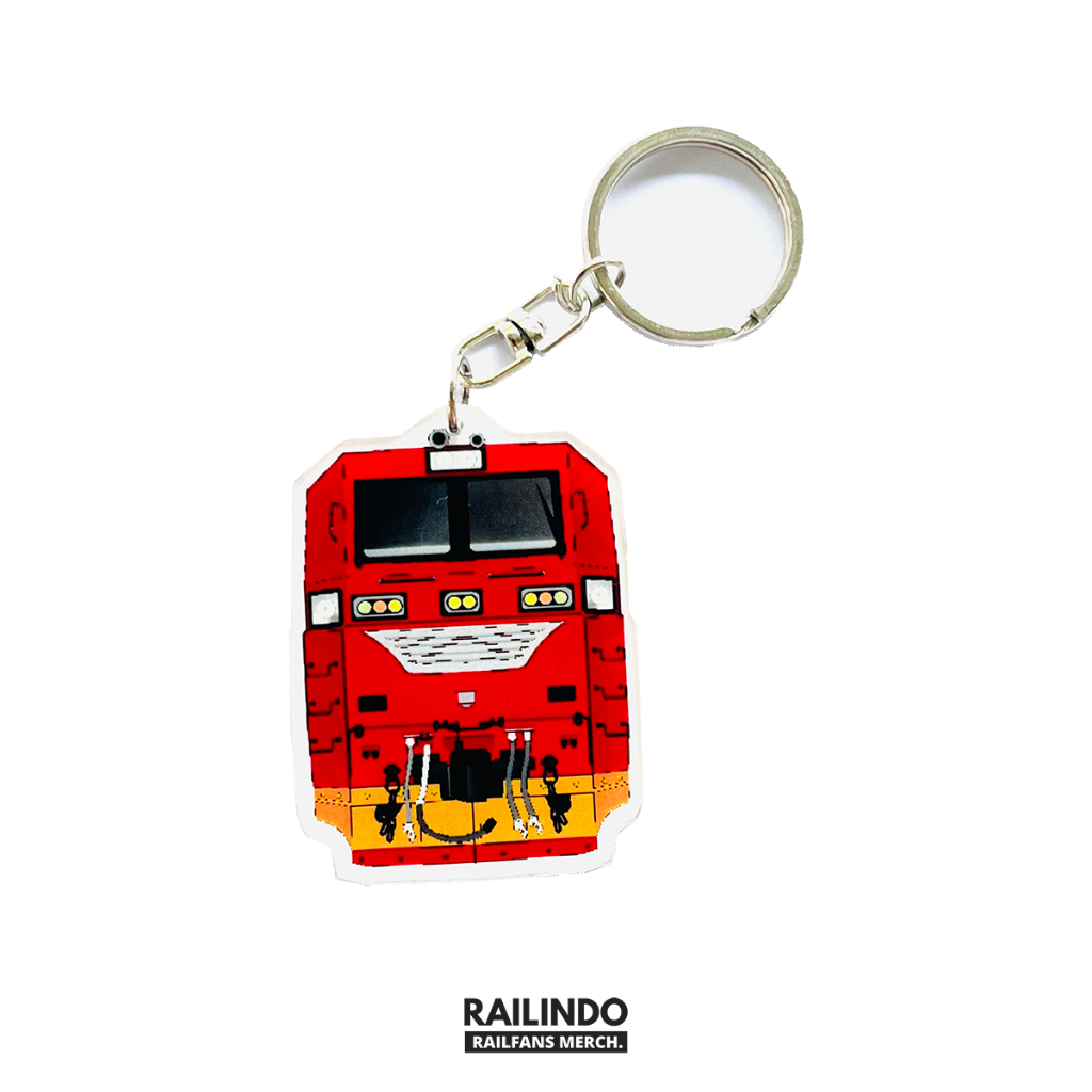 MERAH GANTUNGAN Railindo - CC300 Train Locomotive Acrylic Keychain (Red ...