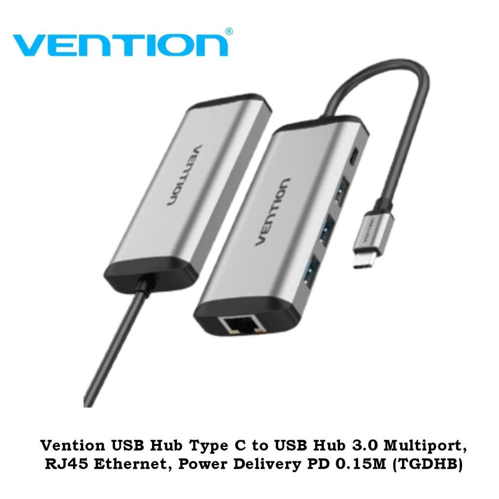 Vention USB Type C to USB 3.0 Multiport Hub USB-C to RJ45 LAN Ethernet ...