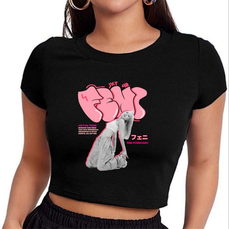 HITAM Feni CROP TOP | Music | Grunge | Croptop | Crop TEE SLIM FIT ...