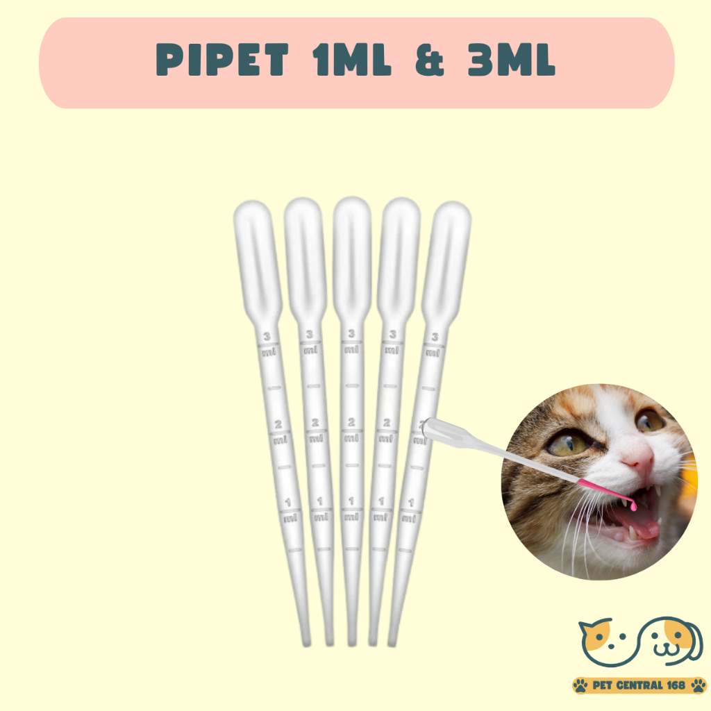 1ml & 3ML Dropper Pipette - Cat Dog Food Vitamin Medicine Dropper ...