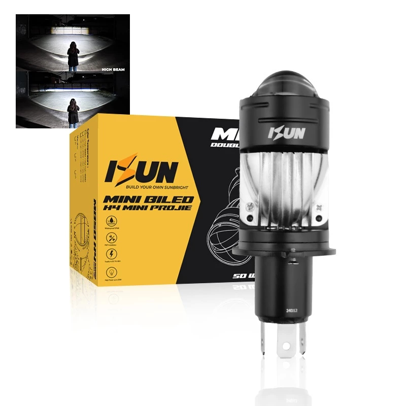 ISUN H4 Mini BILED MB50 Light with Double-Lens Laser and Cooling Fan ...