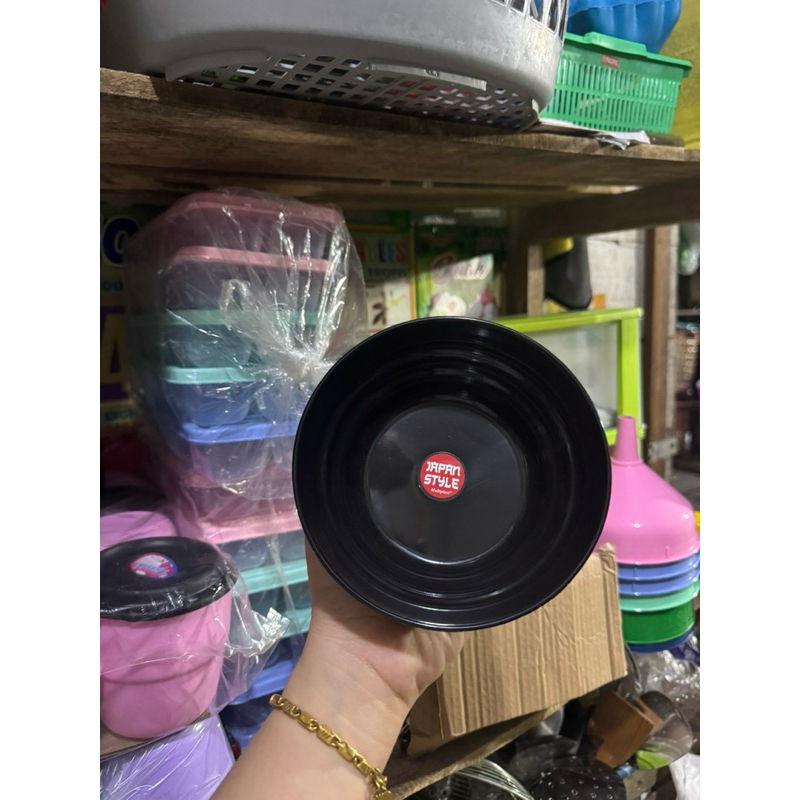 HITAM (1pcs) Japanese style black bowl - plastic ramen bowl | Shopee ...