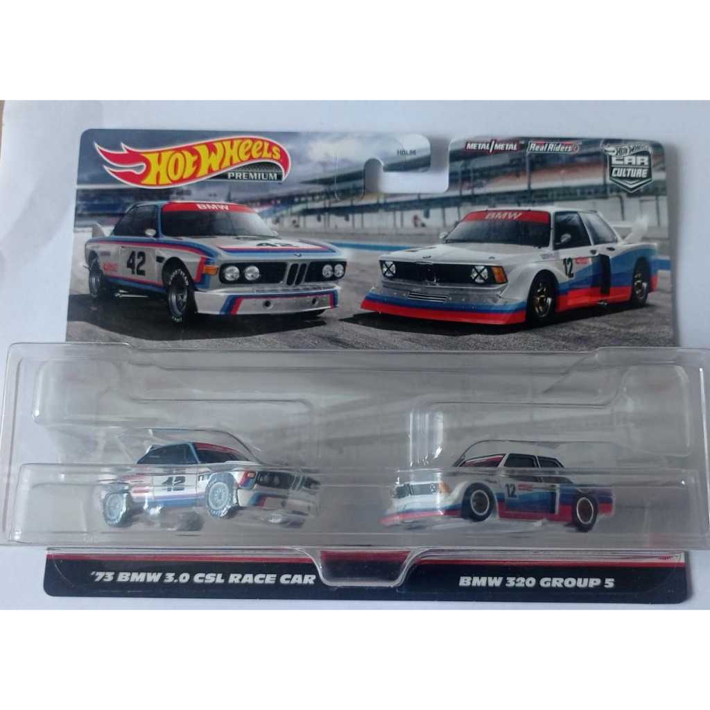 Hot Wheels Premium -73 BMW 3.0 CSL Race Car White No.42 And BMW 320 ...